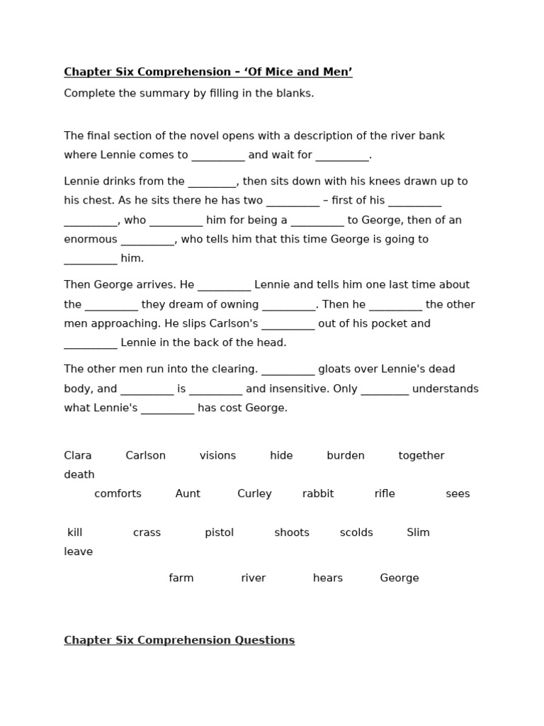 'Of Mice and Men' Study Guide | PDF