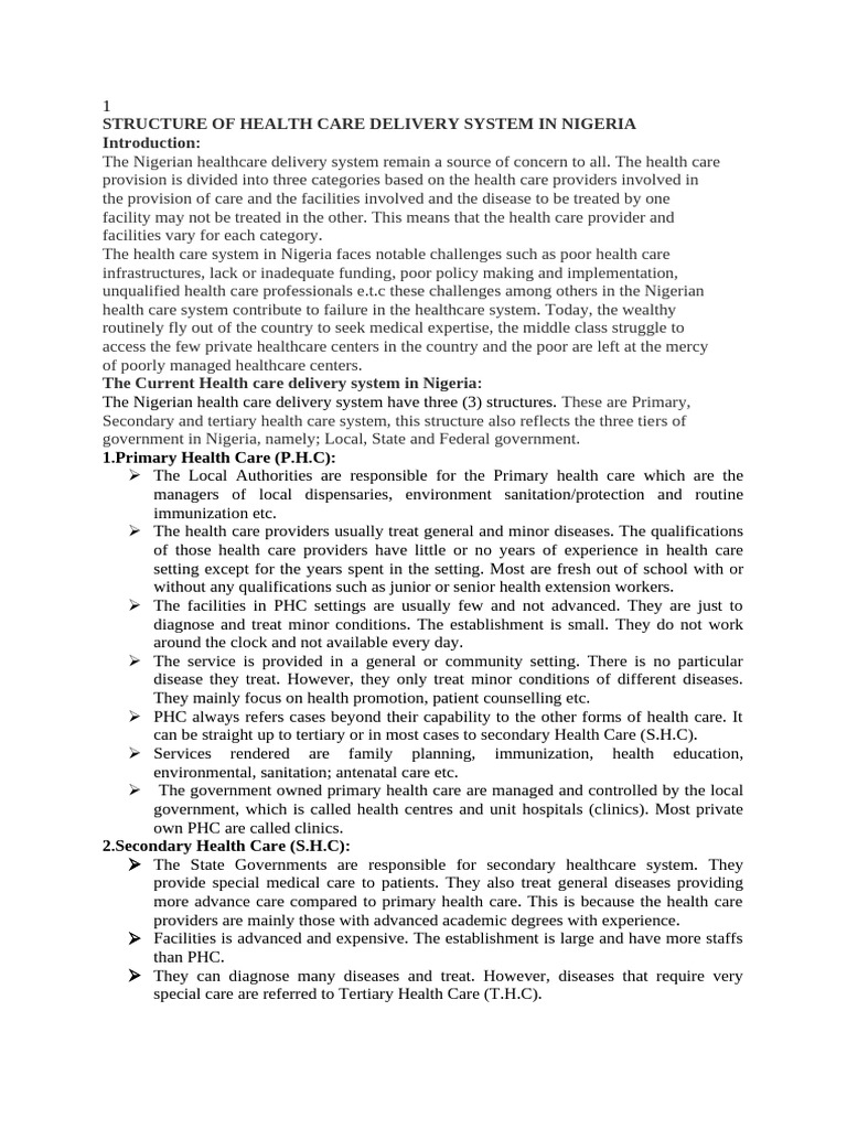 STRUCTURE OF HEALTH CARE INSTITUTION_080749 | PDF | Health Care | Hospital