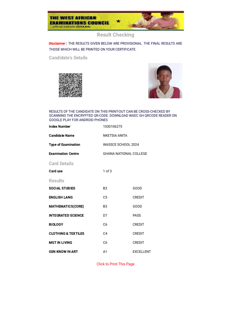 Waecdirect Online Information Service - Results 2 | PDF