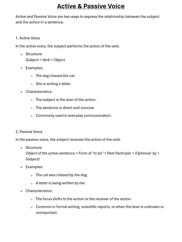 Active and Passive | PDF | Verb | Subject (Grammar)