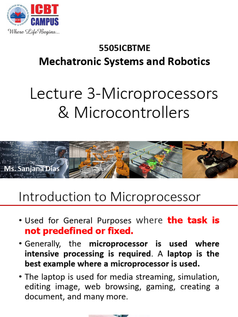 Lecture 3 Microprocessors And Microcontrollers Pdf Microcontroller 8714
