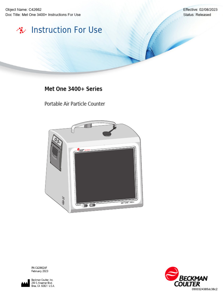 Met One 3400+ User Guide | PDF | Electromagnetic Interference | Waste