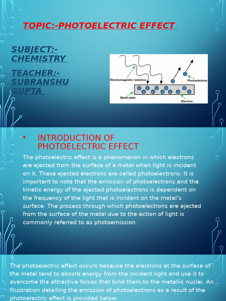 Photoelectric Effect | PDF | Photoelectric Effect | Photon