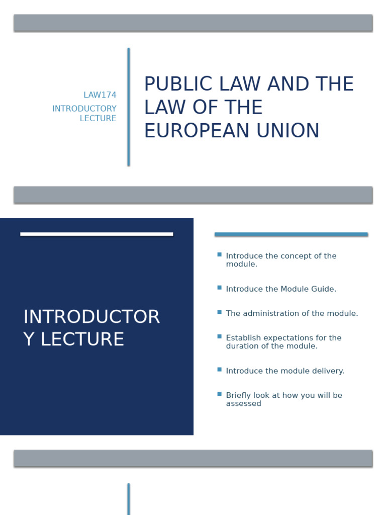 Intro to Public and EU Law Module | PDF | Lecture | Learning