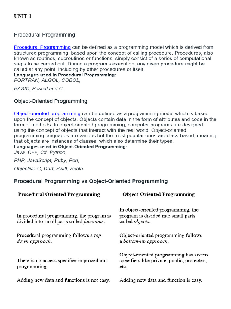 Bca 2nd Notes Programming in C | PDF | Object Oriented Programming | C++
