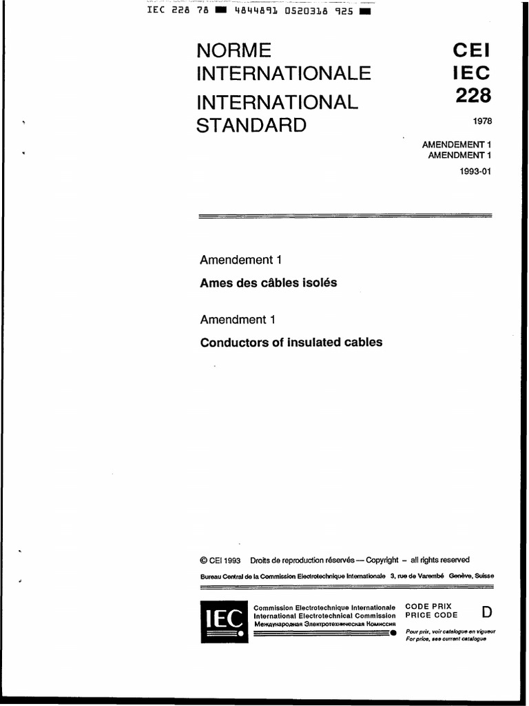 Amendement IEC 60228: Conducteurs Câbles | PDF | Commission ...