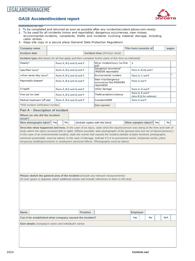 Accident Conforta Ge700-2020-Ga18 | PDF