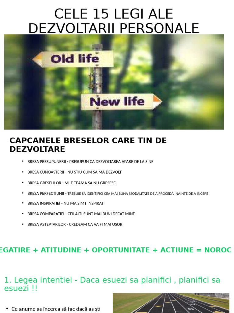 Cele 15 Legi Ale Dezvoltarii Personale | PDF