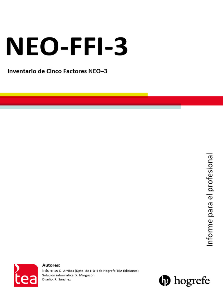 NEO FFI 3 Informe Profesional | PDF | Las emociones | Conceptos psicologicos