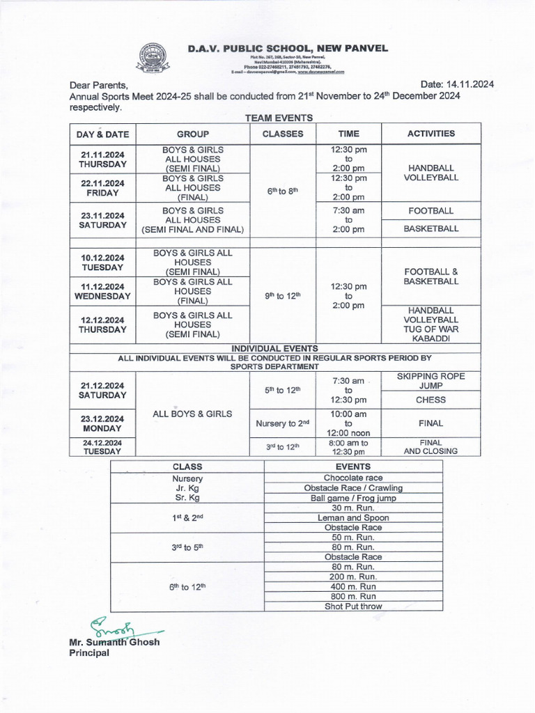 Sports Circular - 14.11.2024 | PDF