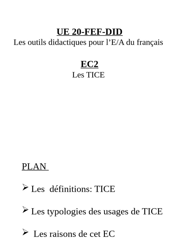 Les TICE | PDF | Pédagogie | Enseignement