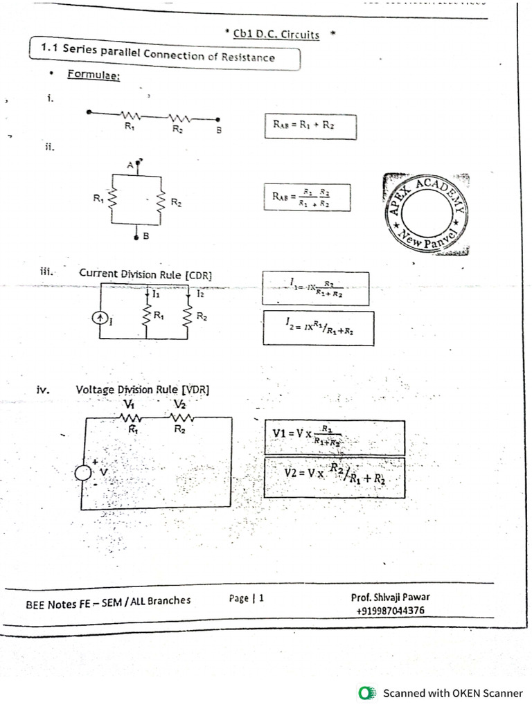 Module 1 DC Circuit | PDF
