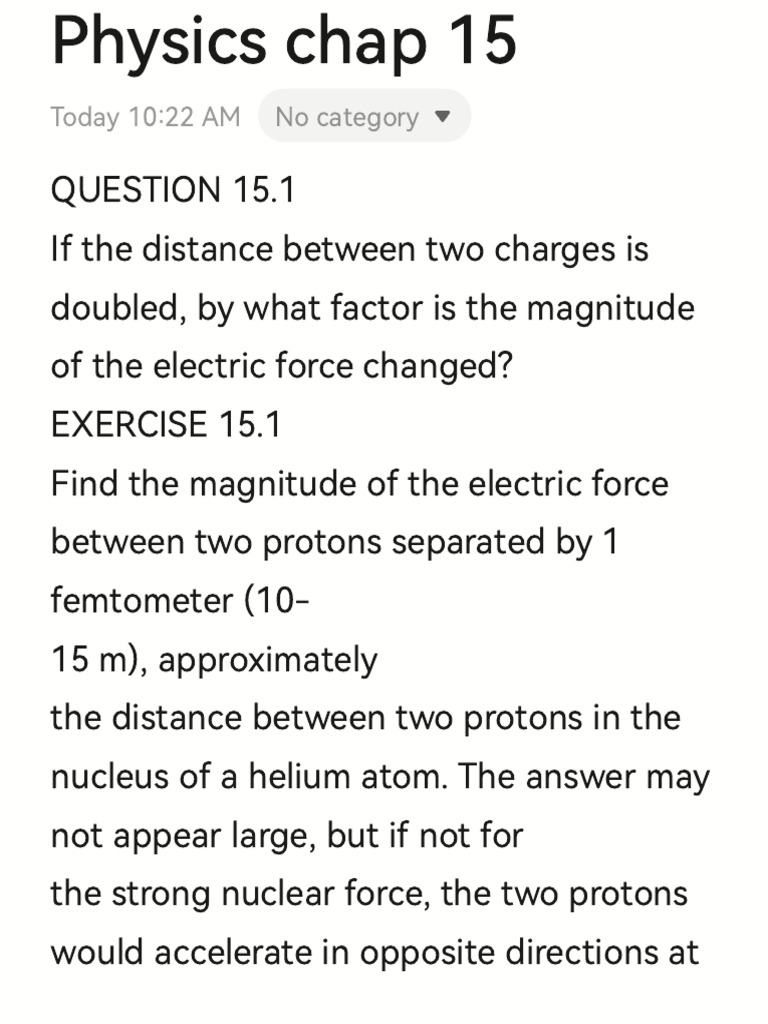 Electric Force and Charge Exercises | PDF