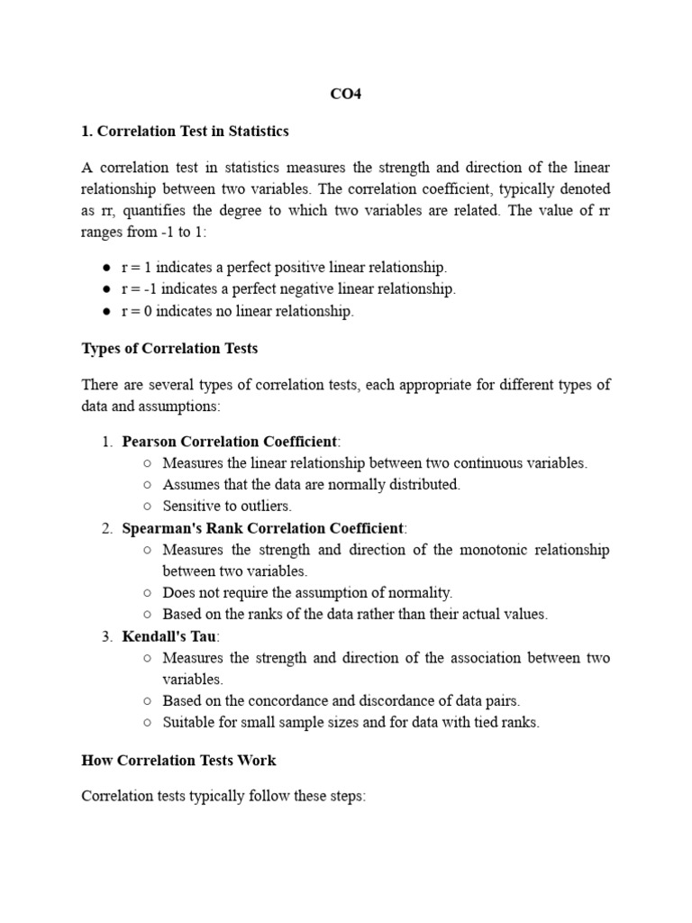 CO4 (10) SEM R | PDF | Spearman's Rank Correlation Coefficient | Multivariate Statistics