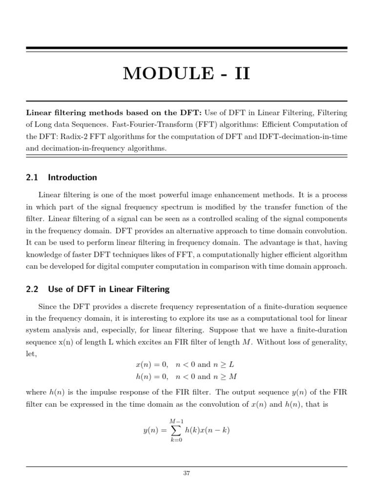 Dsp Module 3 | PDF | Discrete Fourier Transform | Filter (Signal Processing)