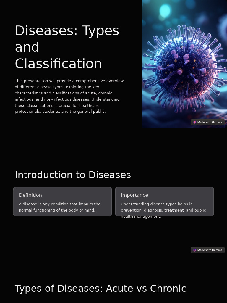 Overview of Disease Types and Classifications | PDF | Infection ...