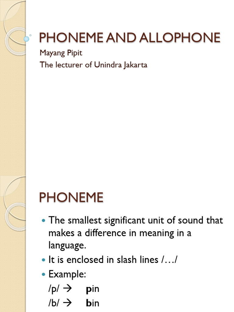 Phoneme and Allophone New | PDF