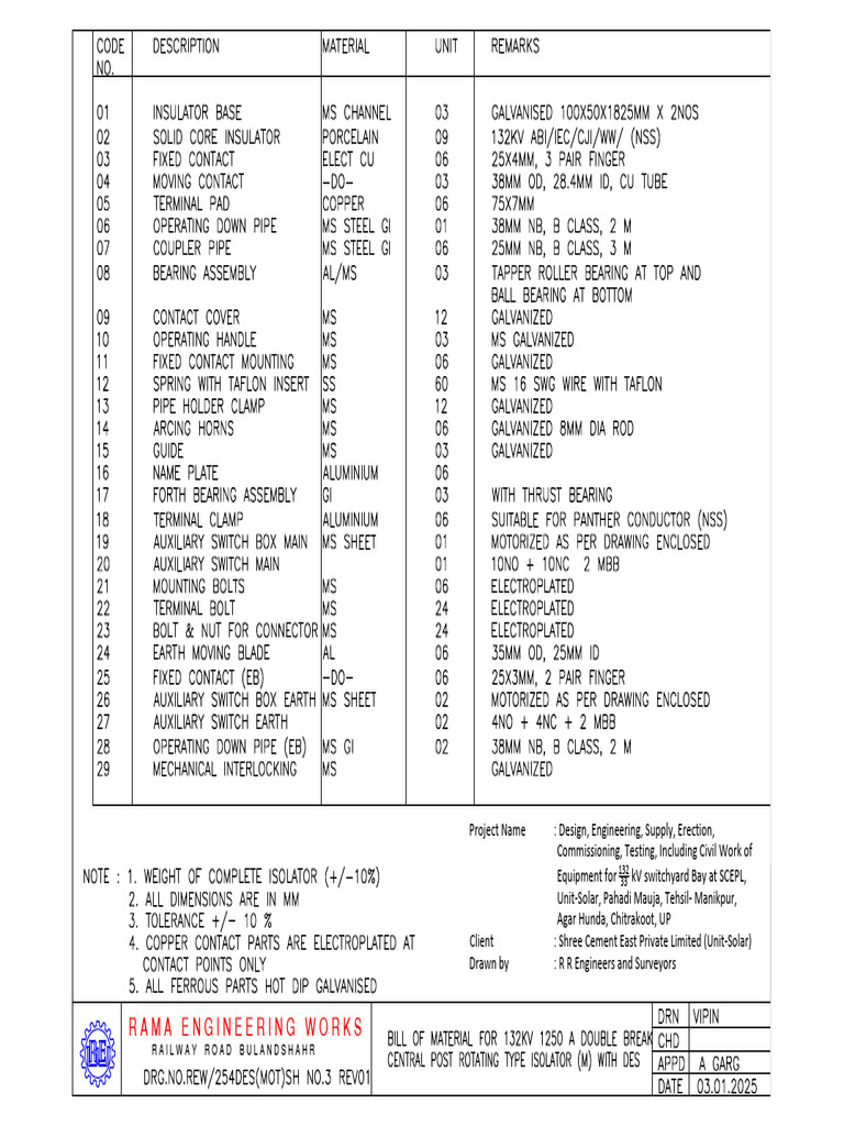 132/33 kV Switchyard Project UP | PDF