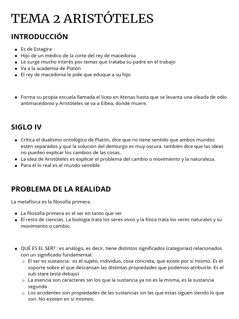 Tema 2 Aristóteles | PDF | Aristóteles | Alma