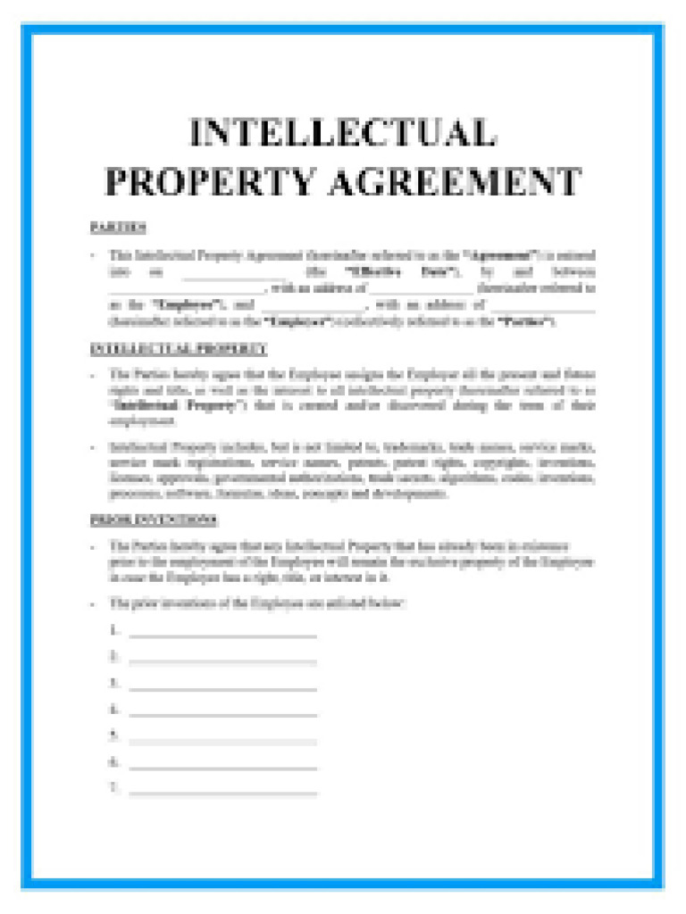 Intellectual Property Agreement | PDF