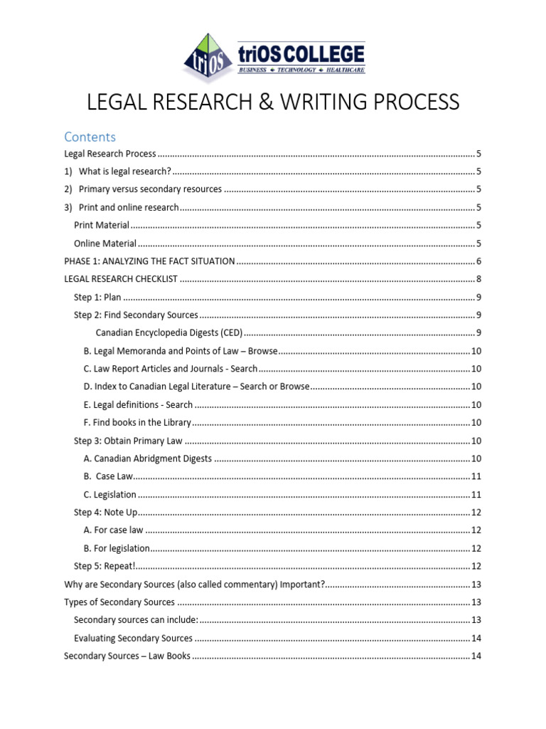 Legal Research Process Package | PDF | Case Law | Wiki