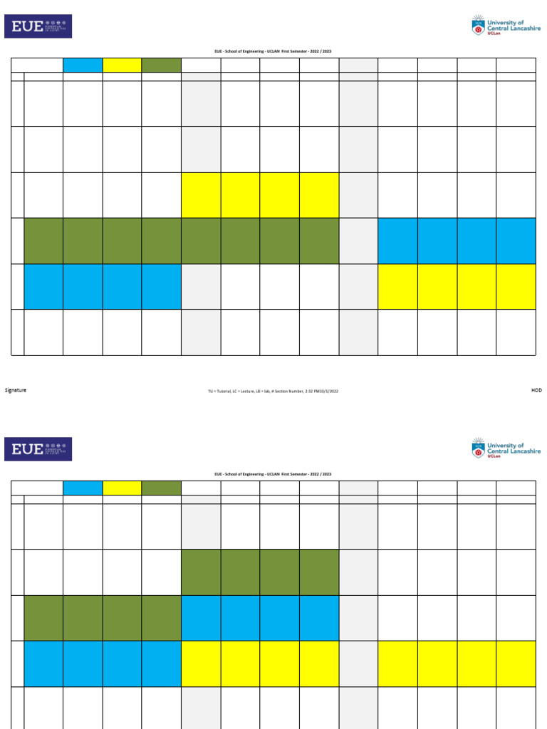 FY_Timetable_Semester A | PDF
