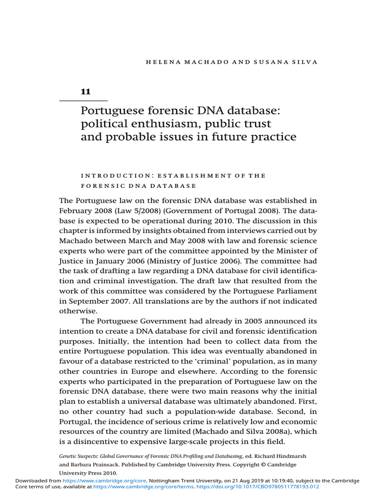 cbo9780511778193.012 | PDF | Dna Profiling | Forensic Science