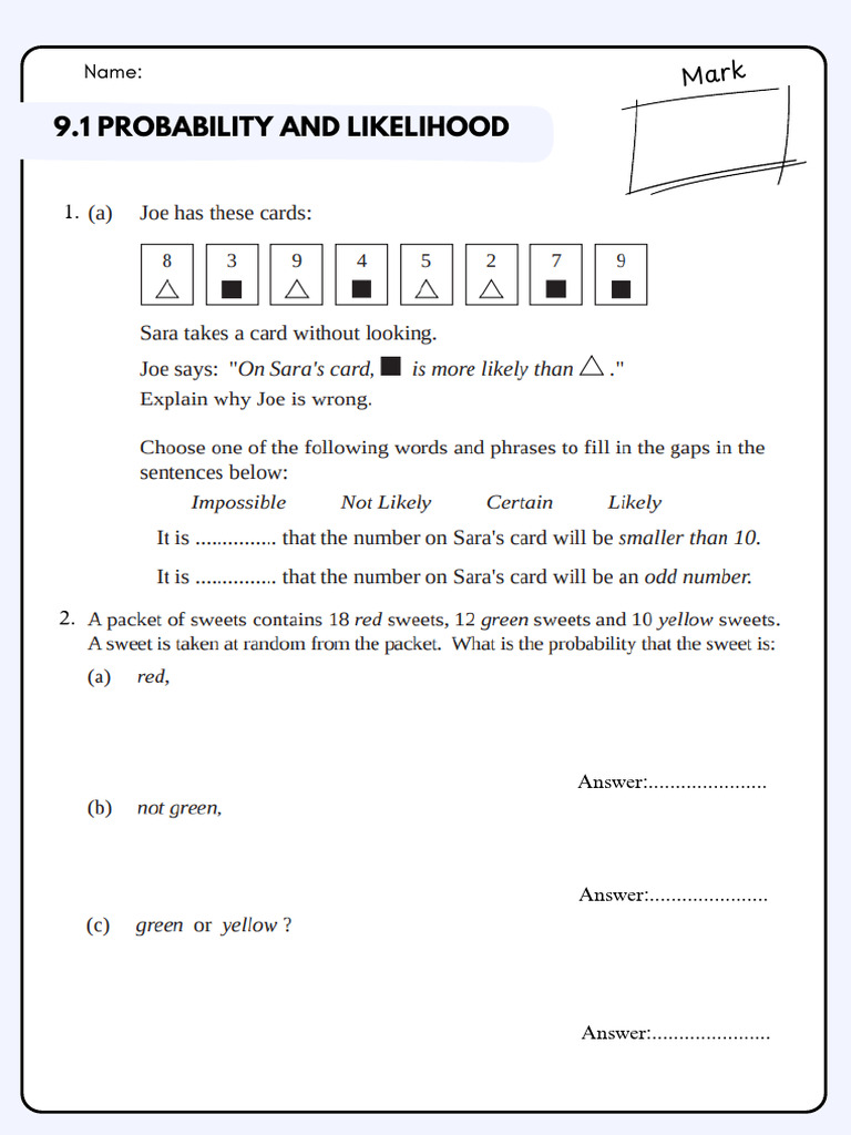 9.1 Probability and Likelihood | PDF