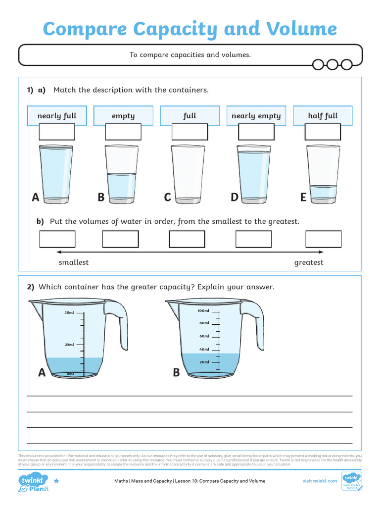 Comparing Capacity and Volume | PDF | Volume | Water