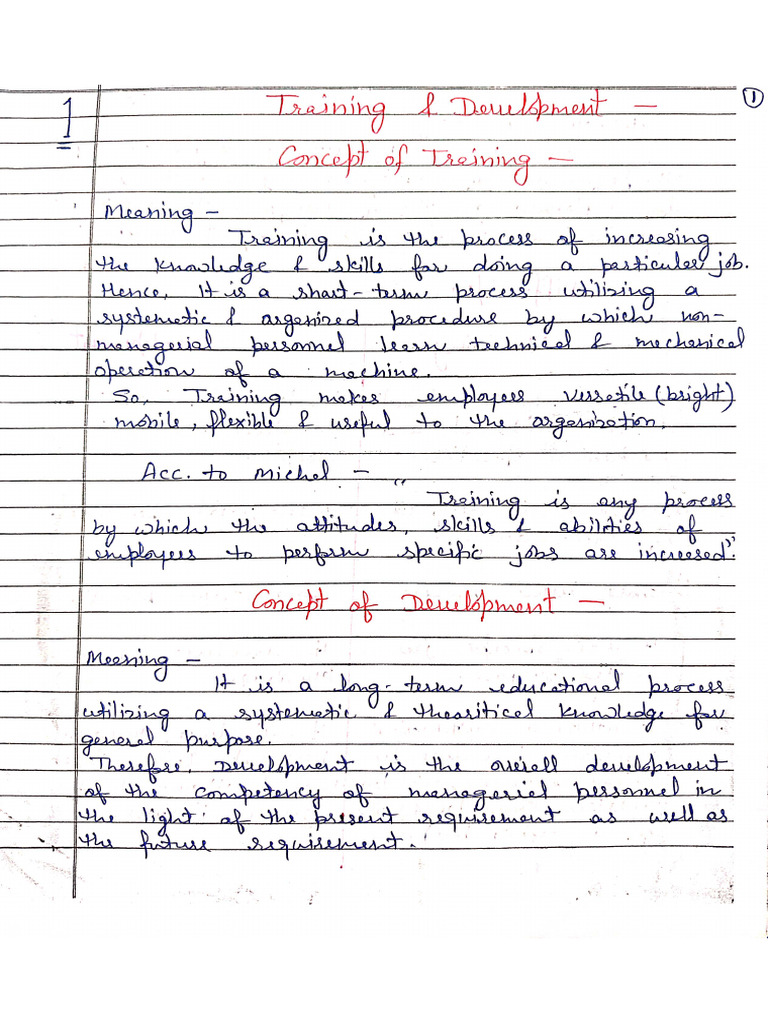 Training and Development - HR - Unit-1 | PDF