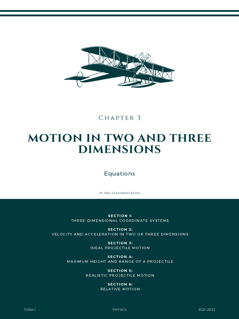 Physics Chapter 3 Equations G11 ADV 2021-2022 | PDF | Acceleration | Kinematics