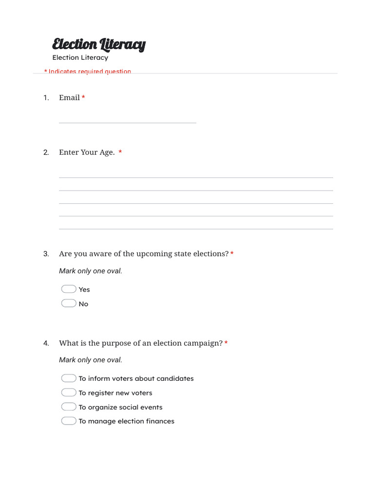 Election Literacy | PDF | Voting | Elections