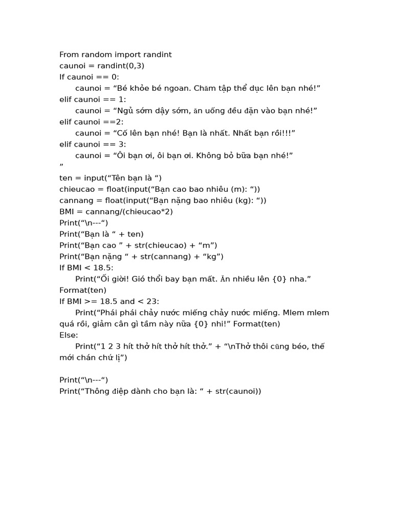 Chieu Cao Can Nang | PDF