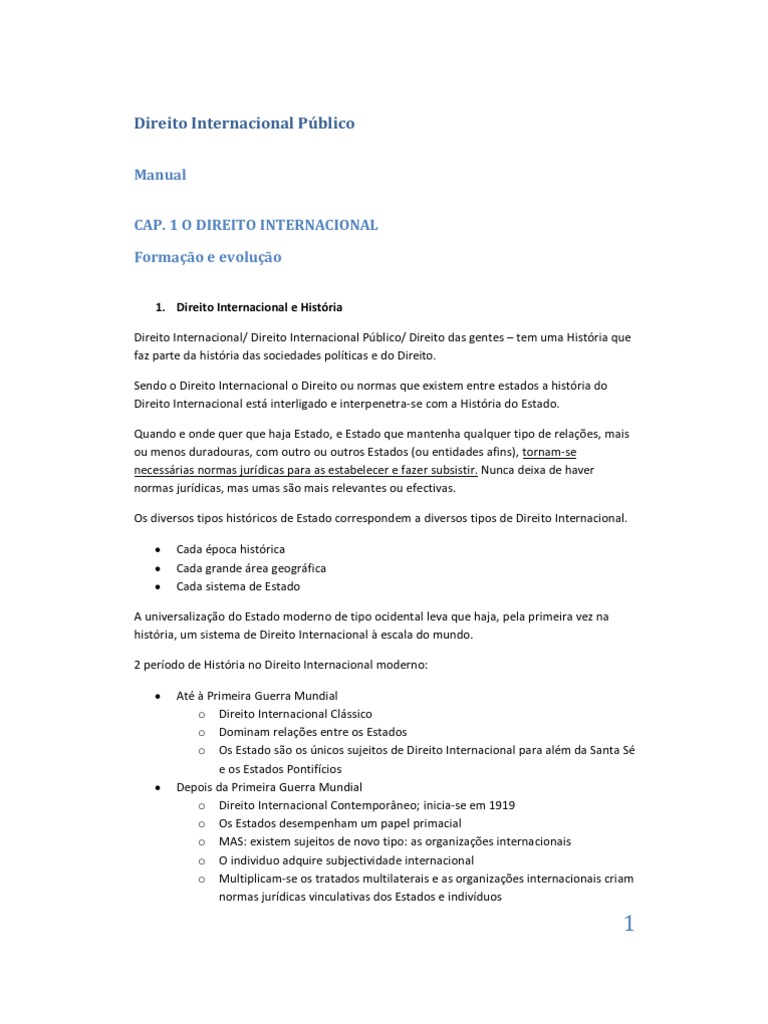 Direito Internacional Público | PDF | Tratado | Direito Internacional