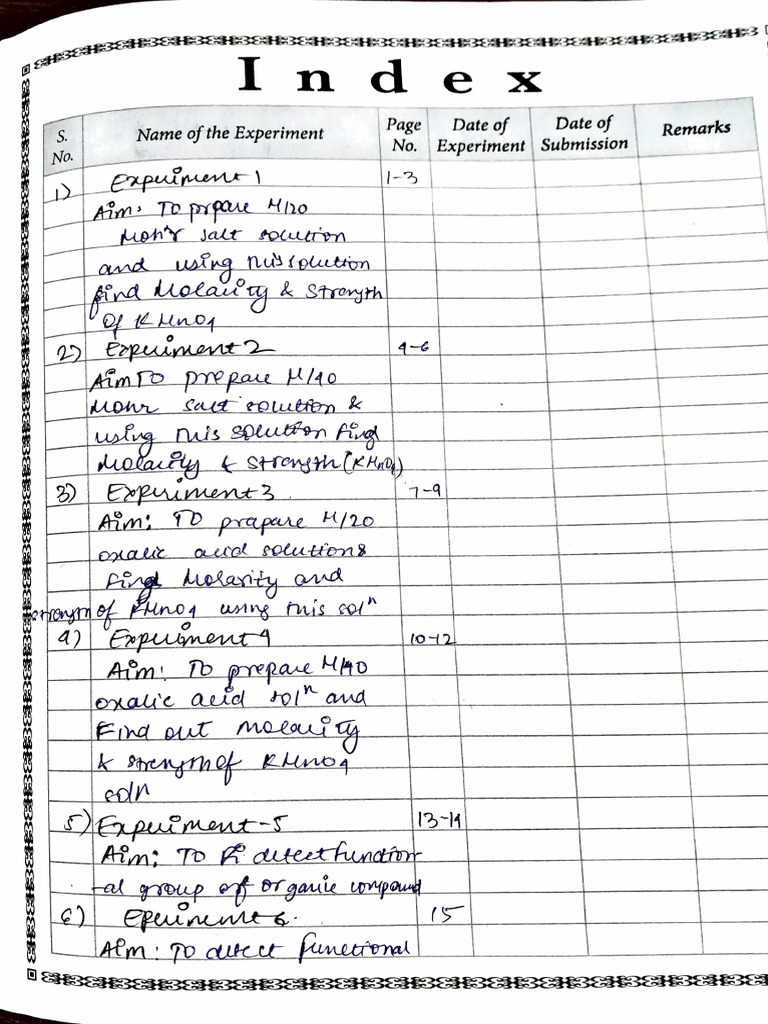 Chem Practical Till Experiment 28 | PDF