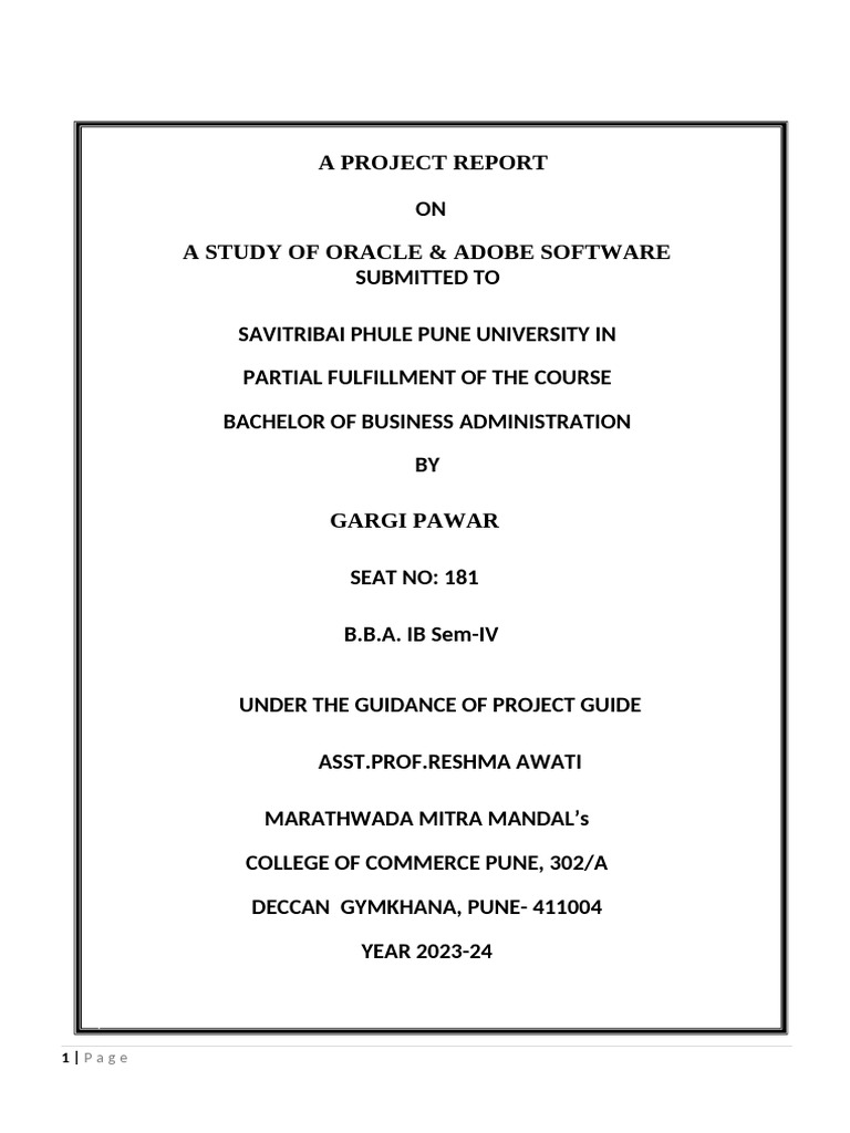 Gargi Software Project | PDF | Oracle Corporation | Cloud Computing