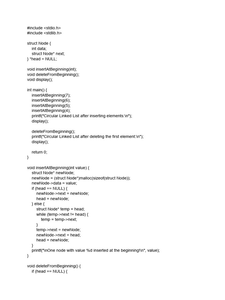 Double And Circular Linked List Pdf Computer Programming Software Engineering