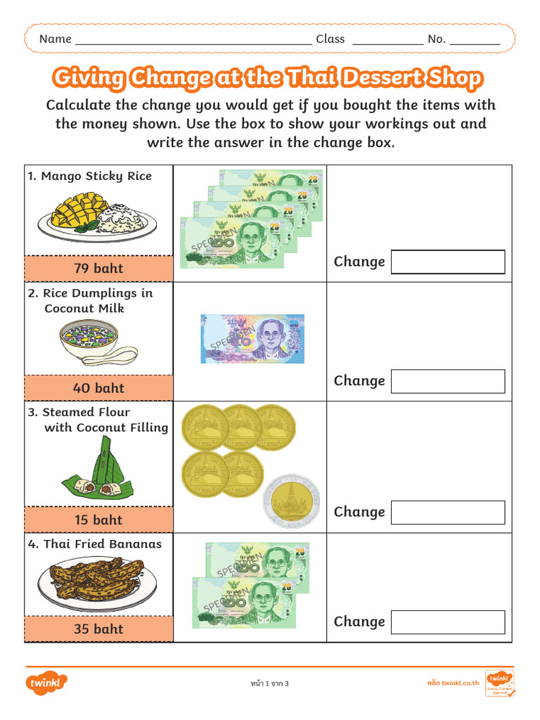 TH M 1686544622 Check Your Change Thai Dessert en - Ver - 3 | PDF