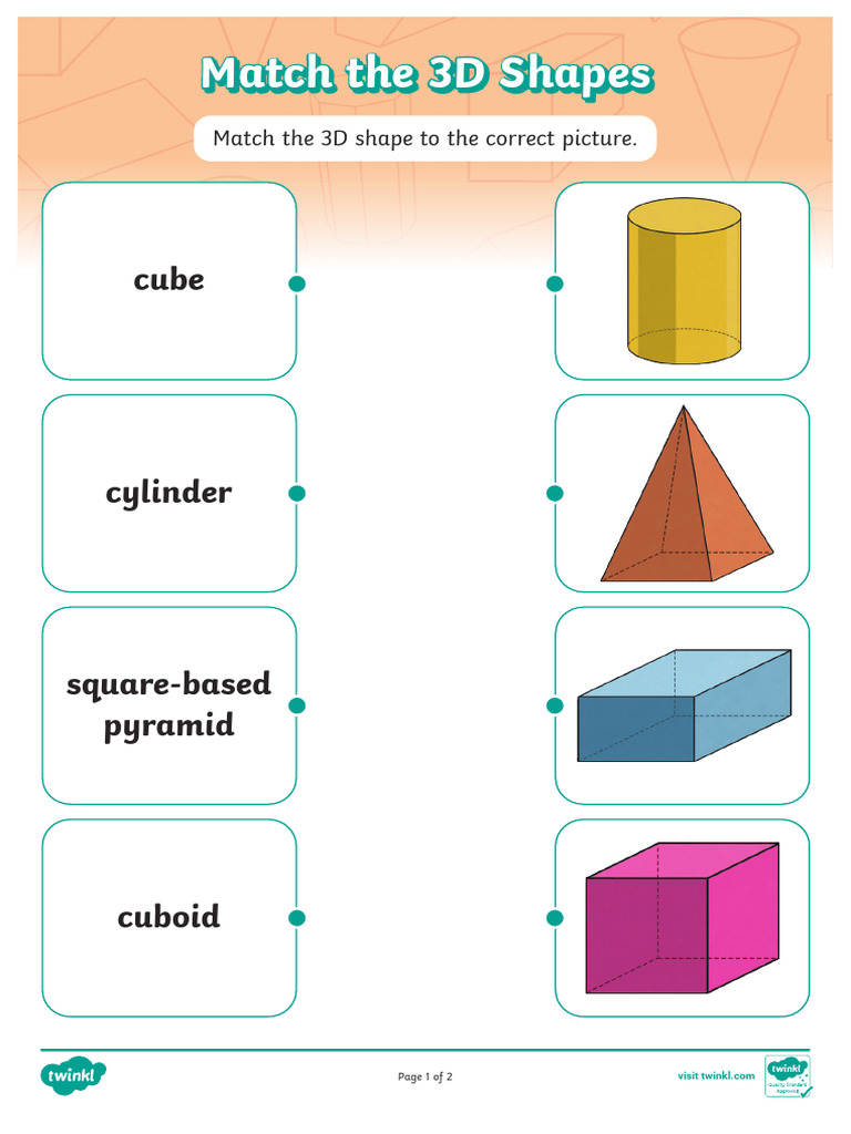 T M 1702306569 3d Shapes Matching Worksheet - Ver - 2 | PDF