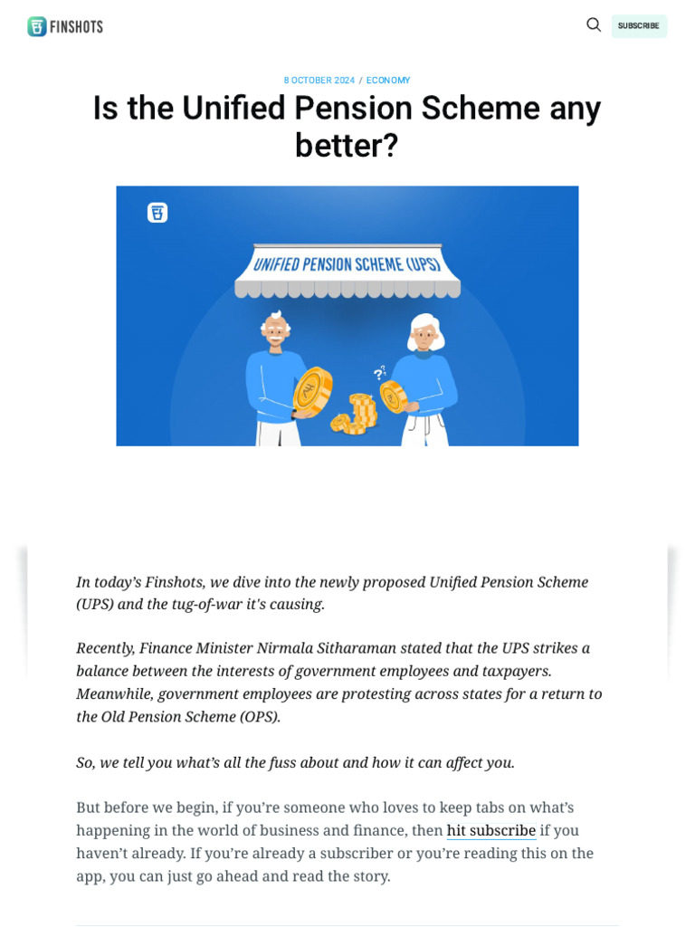 Is The Unified Pension Scheme Any Better | PDF | Cost Of Living | Pension