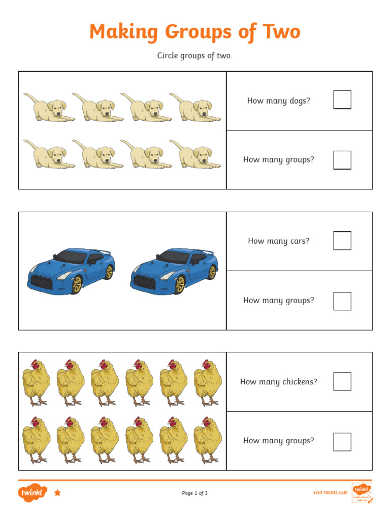 Us2 M 372 Making Groups of Two Differentiated Activity Sheets English | PDF