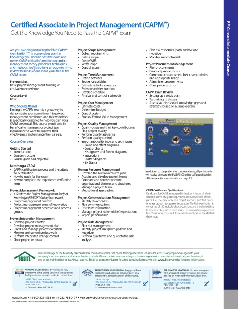 Certified Associate in Project Management (CAPM®) : Get The Knowledge ...