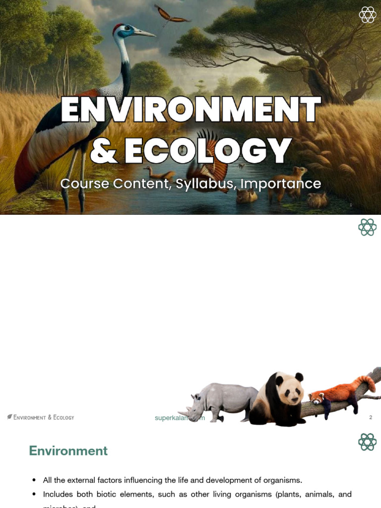UPSC Environment & Ecology Syllabus | PDF | Ecosystem | Biodiversity