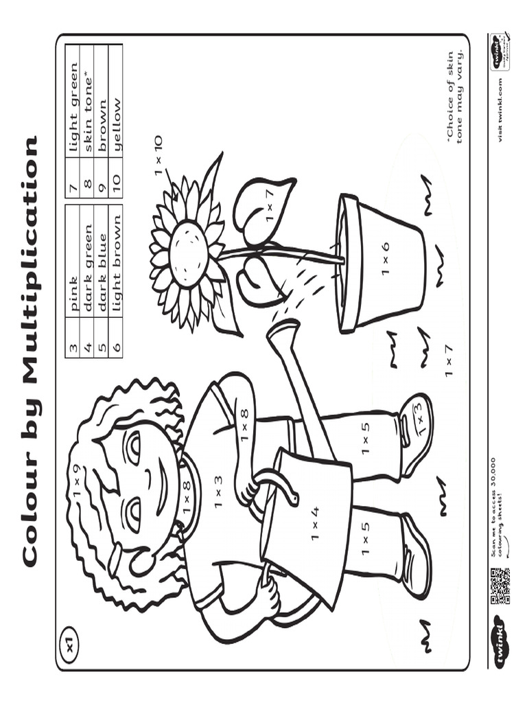 t n 7576 Times Tables Colour by Number Worksheets 2 Ver 7 | PDF ...