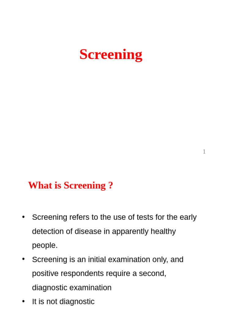 Understanding Disease Screening Tests | PDF | Sensitivity And ...
