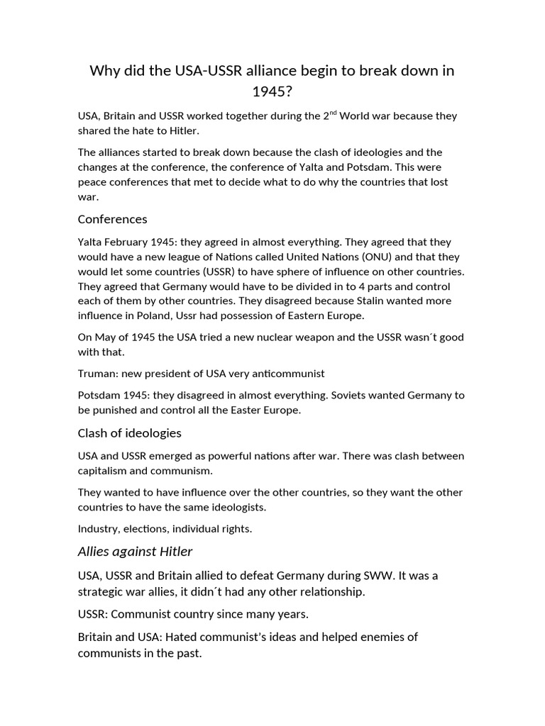 Who Was To Blame For The Cold War | PDF | Joseph Stalin | Soviet Union