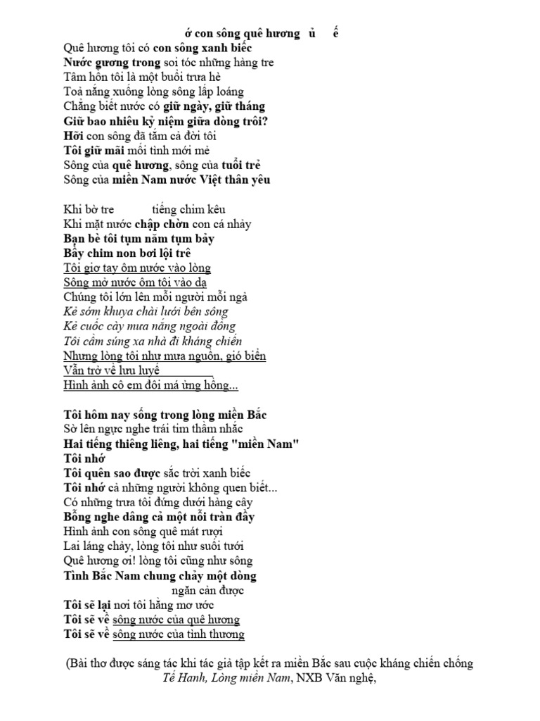 Nho Con Song Que Huong | PDF