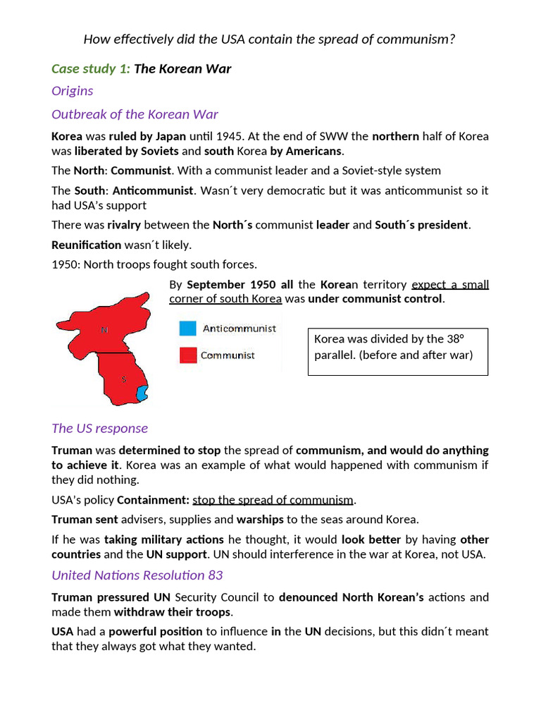 How Effectively Did The USA Contain The Spread of Communism | PDF ...