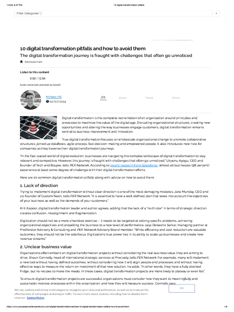 10 Digital Transformation Pitfalls | PDF | Change Management | Artificial Intelligence
