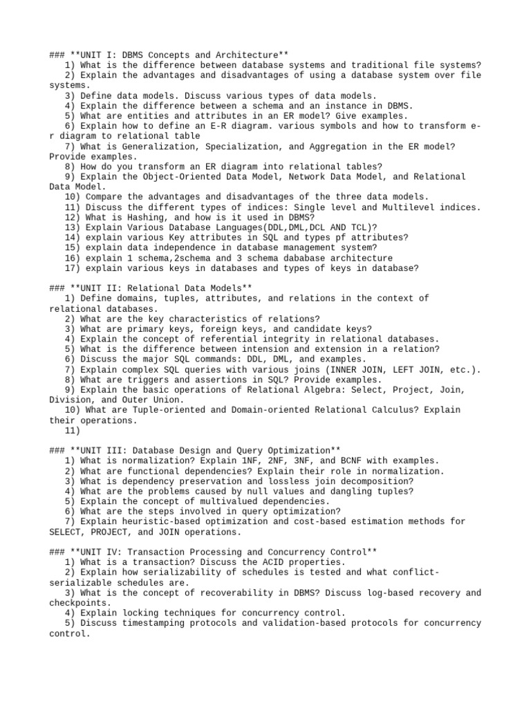 ENDSEM DBMS IMP QUE | PDF | Relational Database | Databases ENDSEM DBMS IMP QUE | PDF | Relational Database | Databases